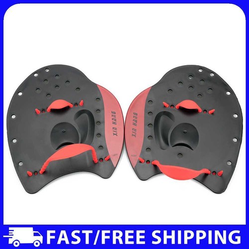 Swimming Paddles Fins Flippers Swim Water Sport Hand Webbed Gloves (Red ...