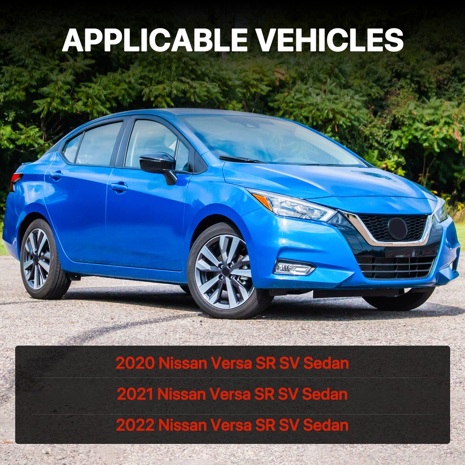 Fit 2020-2022 Nissan Versa SR SV Sedan Front Upper Grille Matte Black ...