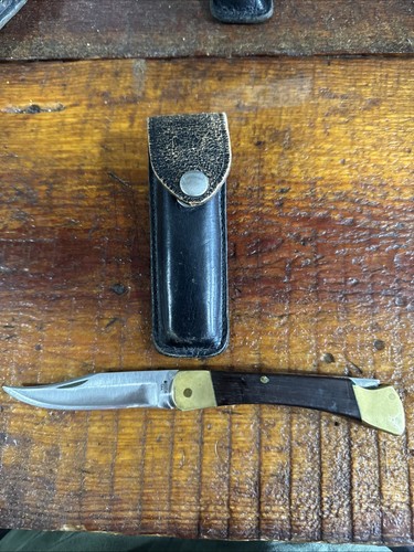 BUCK 110 pocket Knife INVERTED tang stamp 1967-72 USA, Buck leather ...