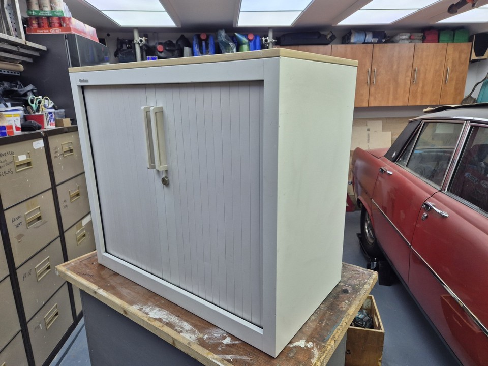 Steel Tambour Cabinet Cupboard. Office Filing Workshop Garage STEELCASE ...