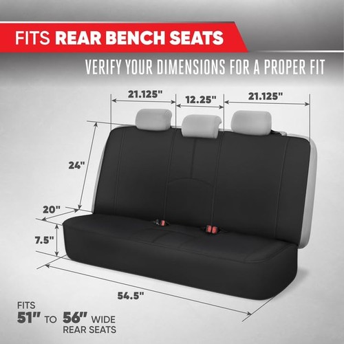SpillGuard Waterproof Rear Split Bench Seat Covers for Back Seat ...