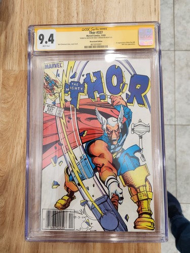 Thor 337 Signed And Sketched By Walt Simonson RARE NEWSSTAND CGC 9.4 | eBay
