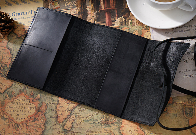 for A5 book notebook jacket cover holder pocket slipcase bag leather ...