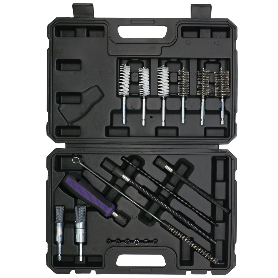 19PCS Diesel Injector Seat Cleaning Brush Tool Kit Engine Injectors ...