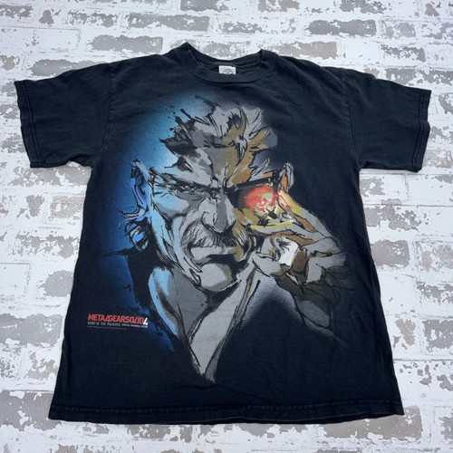 Vintage Metal Gear Solid 4 Shirt Men Medium Black Tee All Over Print ...