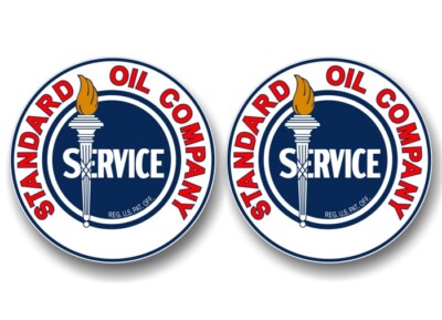 2 Standard Oil Service Gasoline Vintage Station Gas Pump Decals Sign ...