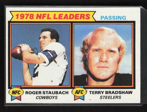 1979 Topps #1 1978 NFL Leaders: Passing (Roger Staubach / Terry ...