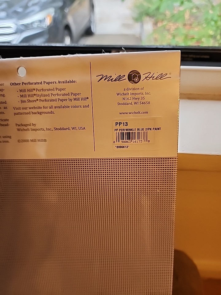 Periwinkle Blue Painted Perforated Paper Mill Hill 14 Count 9x12 Inches ...