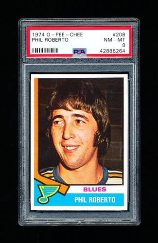 1974 OPC HOCKEY 208 PHIL ROBERTO PSA 8 NM-MINT BLUES | eBay