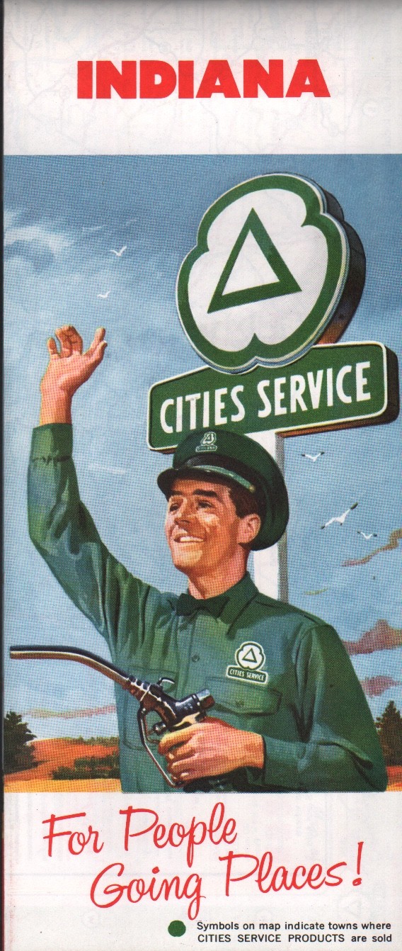 1961 Cities Service Road Map: Indiana NOS | eBay