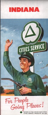 1961 Cities Service Road Map: Indiana NOS | eBay