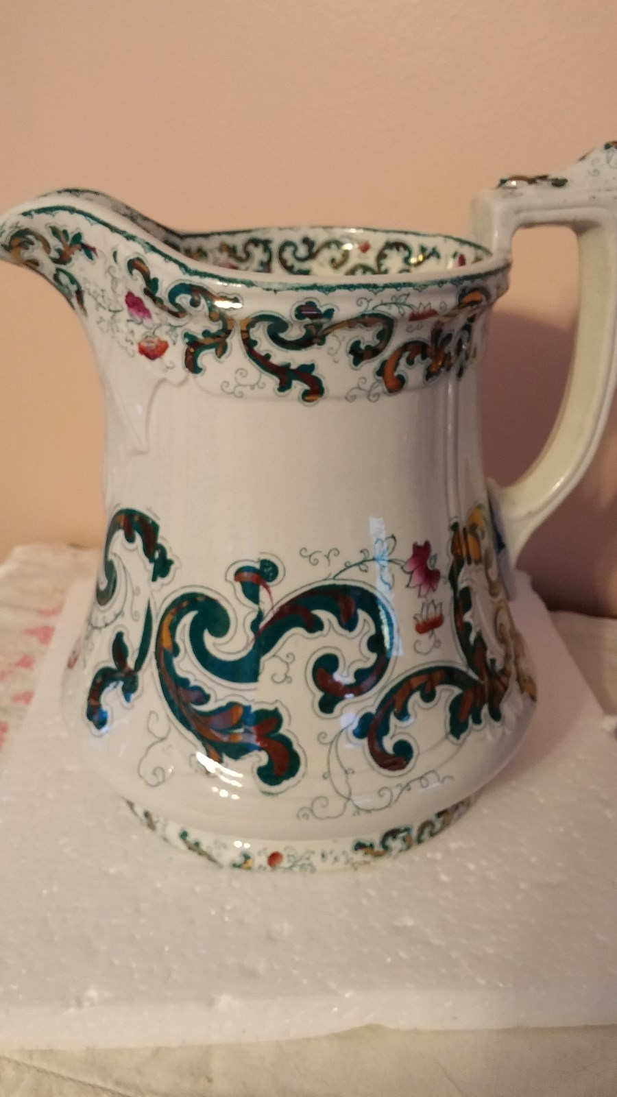 SCROLL Polychrome Pitcher by Edward Walley - Excellent Condition ...