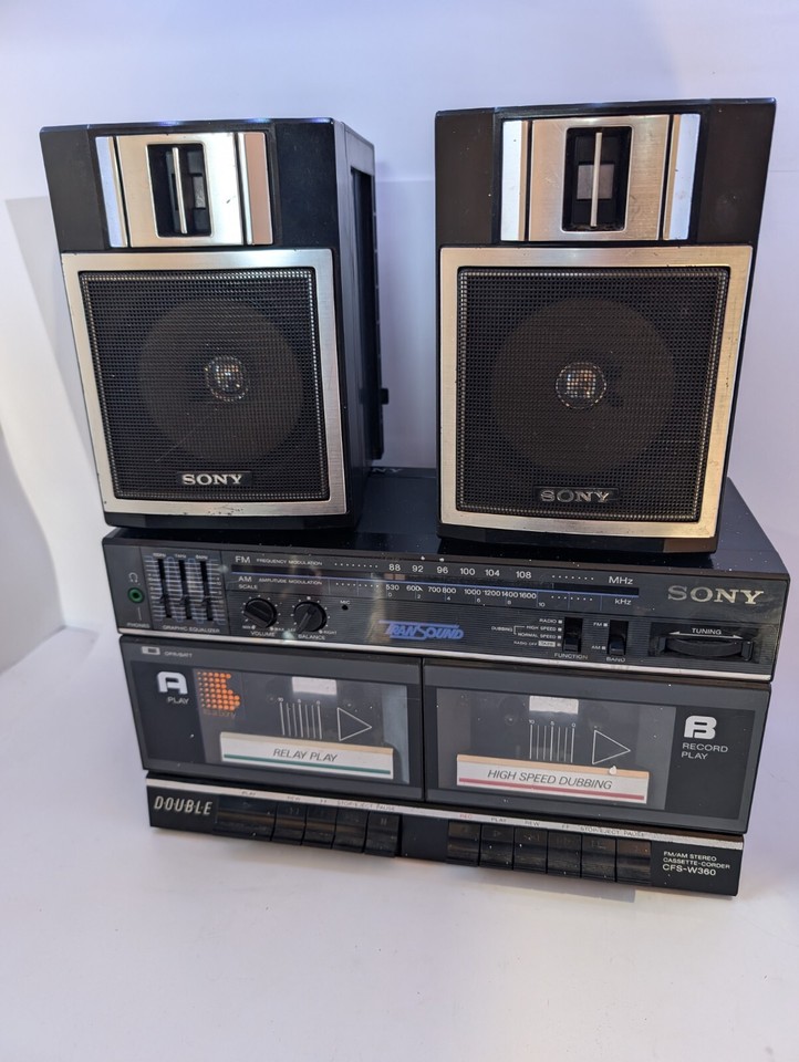 Vintage 1980s Sony Boombox Cfs-w360 Stereo Cassette Receiver Radio ...
