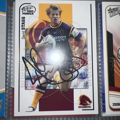 David Stagg Signed 2005 Select Power NRL card Brisbane Broncos Premiers ...