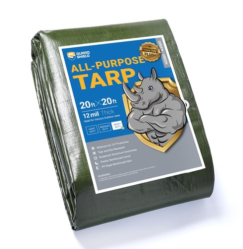 Tarp Green Tarps Heavy Duty Waterproof 20x20 Feet Extra Large Outdoor ...