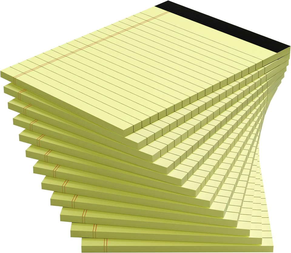 Yellow Note Pads, 12 Pack Legal Pads 4X6 Inch, Notepad of Lined Paper ...