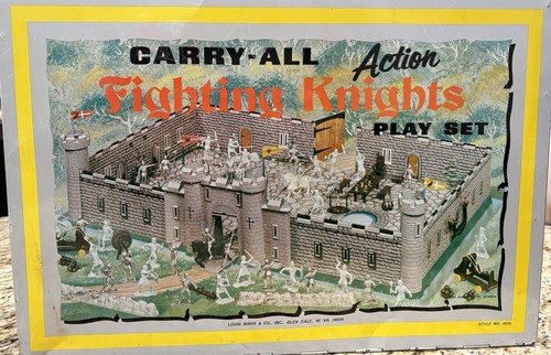 1968 MARX Carry-All Action Fighting Knights Medieval Castle Play Set ...