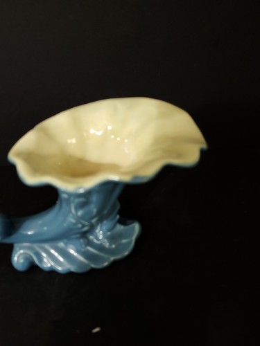 VTG Red Wing 1097 Pottery Cornucopia Flower Planter Turquoise Blue And ...