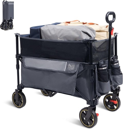 TIMBER RIDGE XXXL Festival Trolley with Brakes, Folding Camping Wagon ...