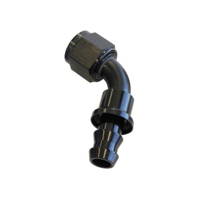 Aeroflow AF418-10BLK 60 Deg Push Lock End -10AN Black No Clamp Required ...