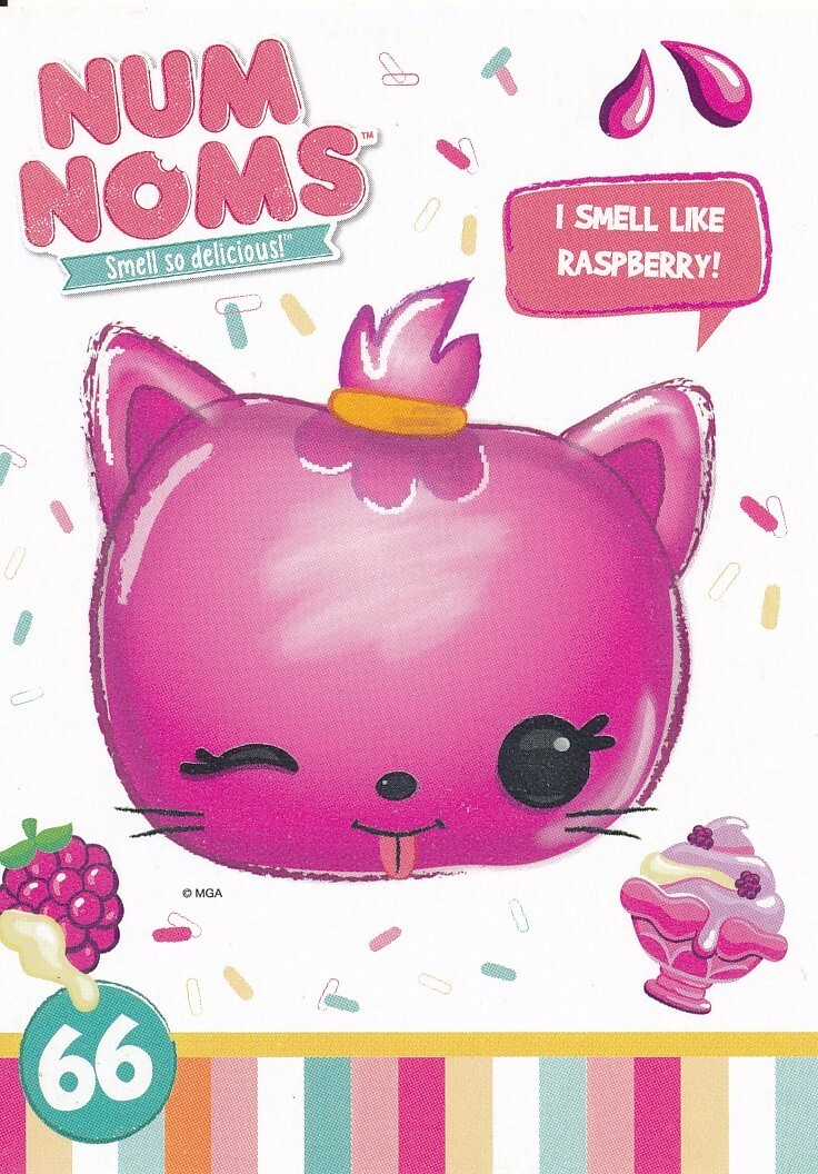 NUM NOMS SERIES 1 & 2 TRADING CARDS SINGLE SCENTED CARD #66 RASPBERRY ...