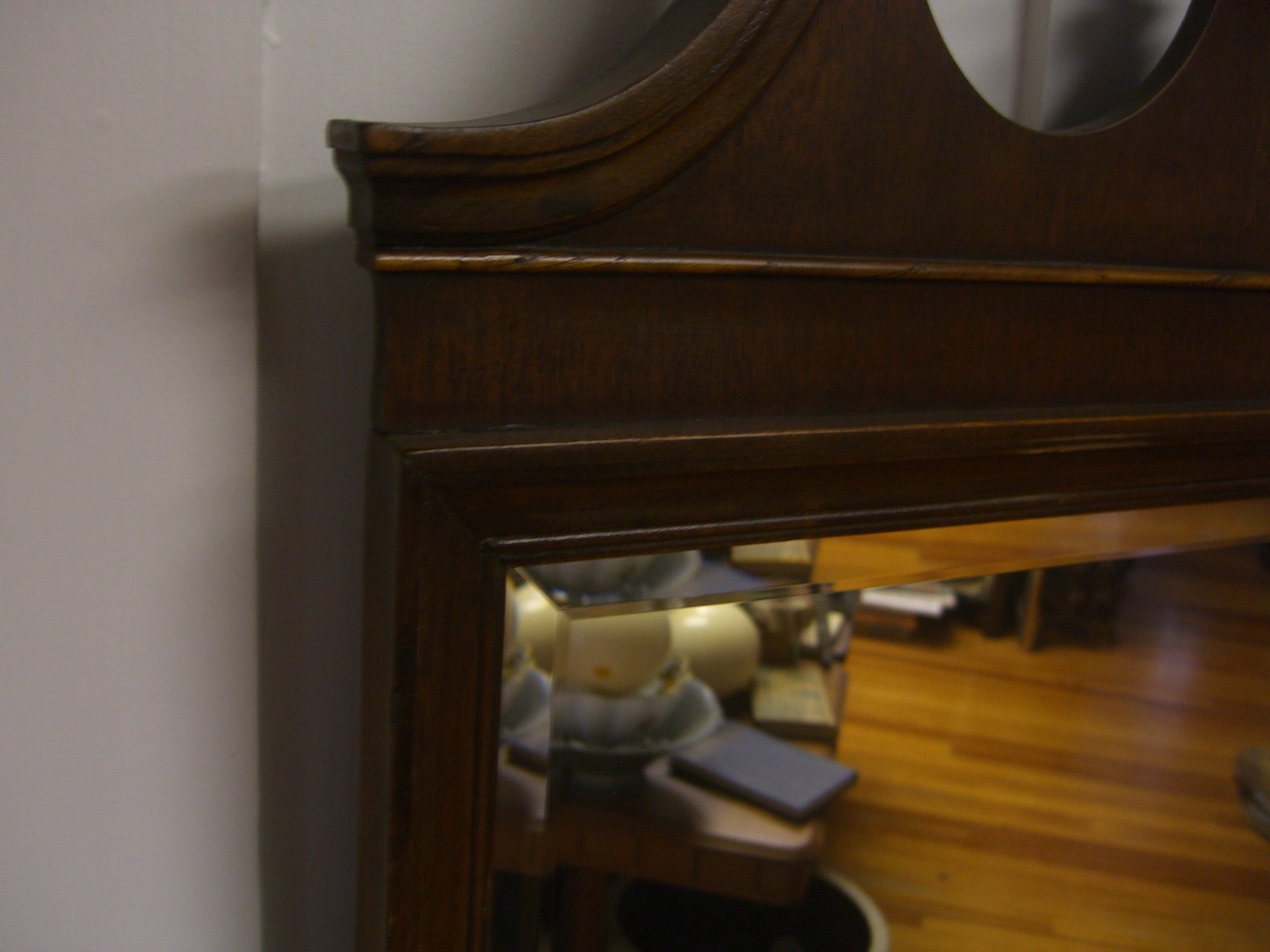 Vintage Mahogany Bevelled Mirror - Chippendale Style w/ fret work -Made ...