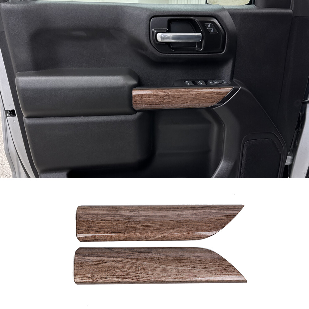 Wood Grain Interior Front 2-Door Panel Trim Cover For Chevy Silverado ...