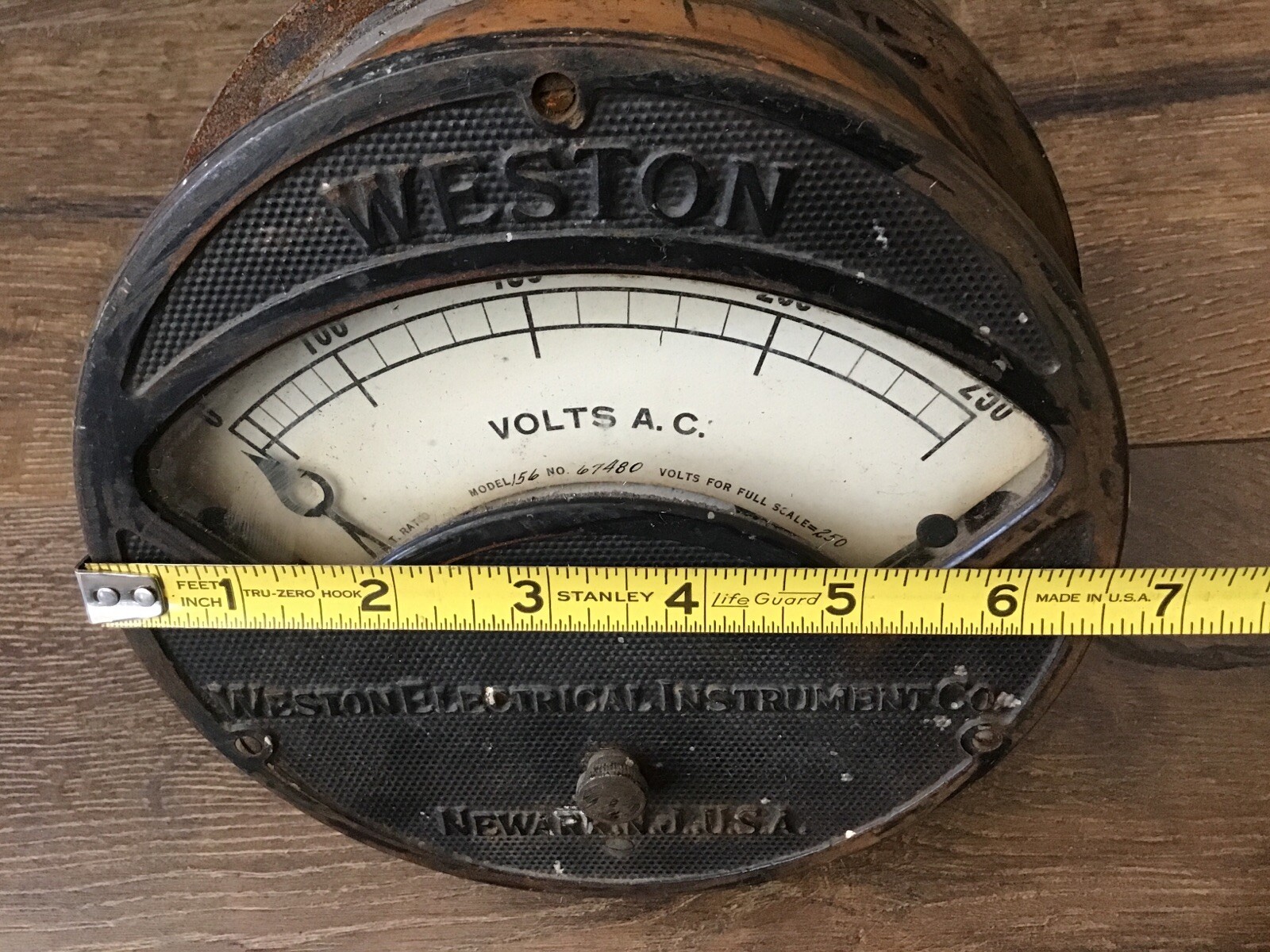 Antique WESTON ELECTRICAL INSTRUMENT Co Large Volts Gauge NEWARK NJ USA ...
