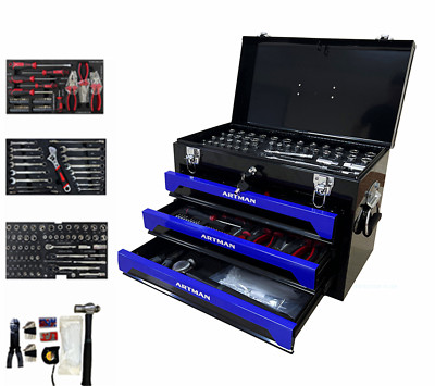 339 Pcs Mechanics Tool Set Household Home Repair Tool Kit w/ 3-Drawer ...