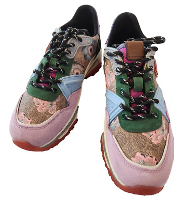 Coach C143 Runner With Kaffe Fassett Floral Print Sneakers Size 8.5 NEW ...