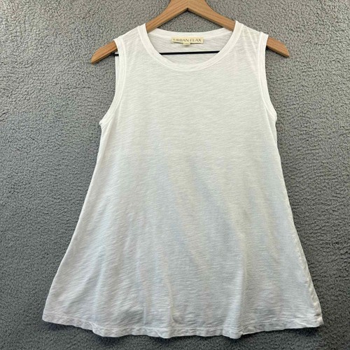 URBAN FLAX Womens Cotton Linen Mixed Fabric Tank Top P Petite 6 8 10 ...