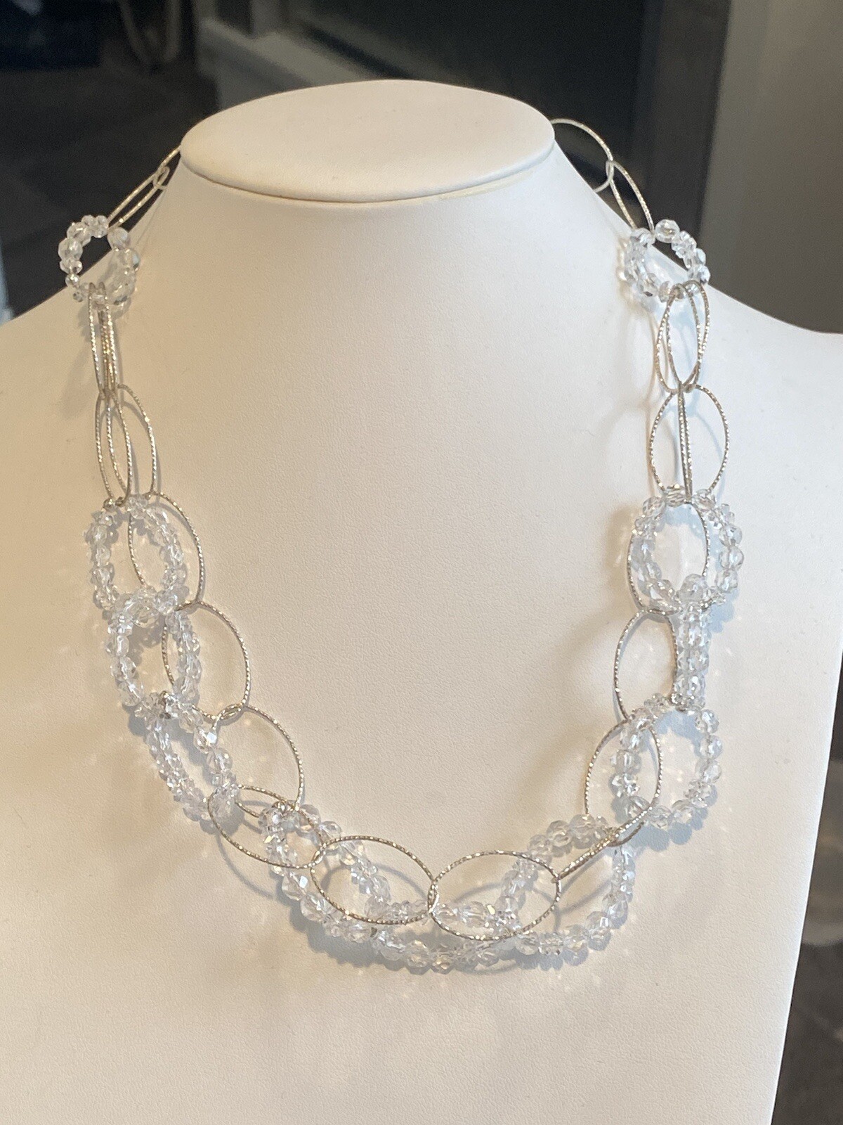 Deb Guyot Sterling Silver Herkimer Diamond Quartz Oval Double Link ...