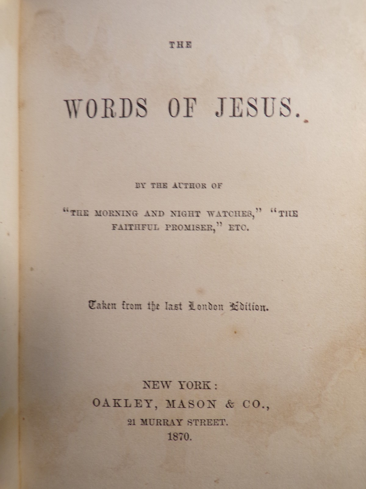 Rev. J.R. MacDuff ~ The Words and Mind of Jesus + The Faithful Promiser ...