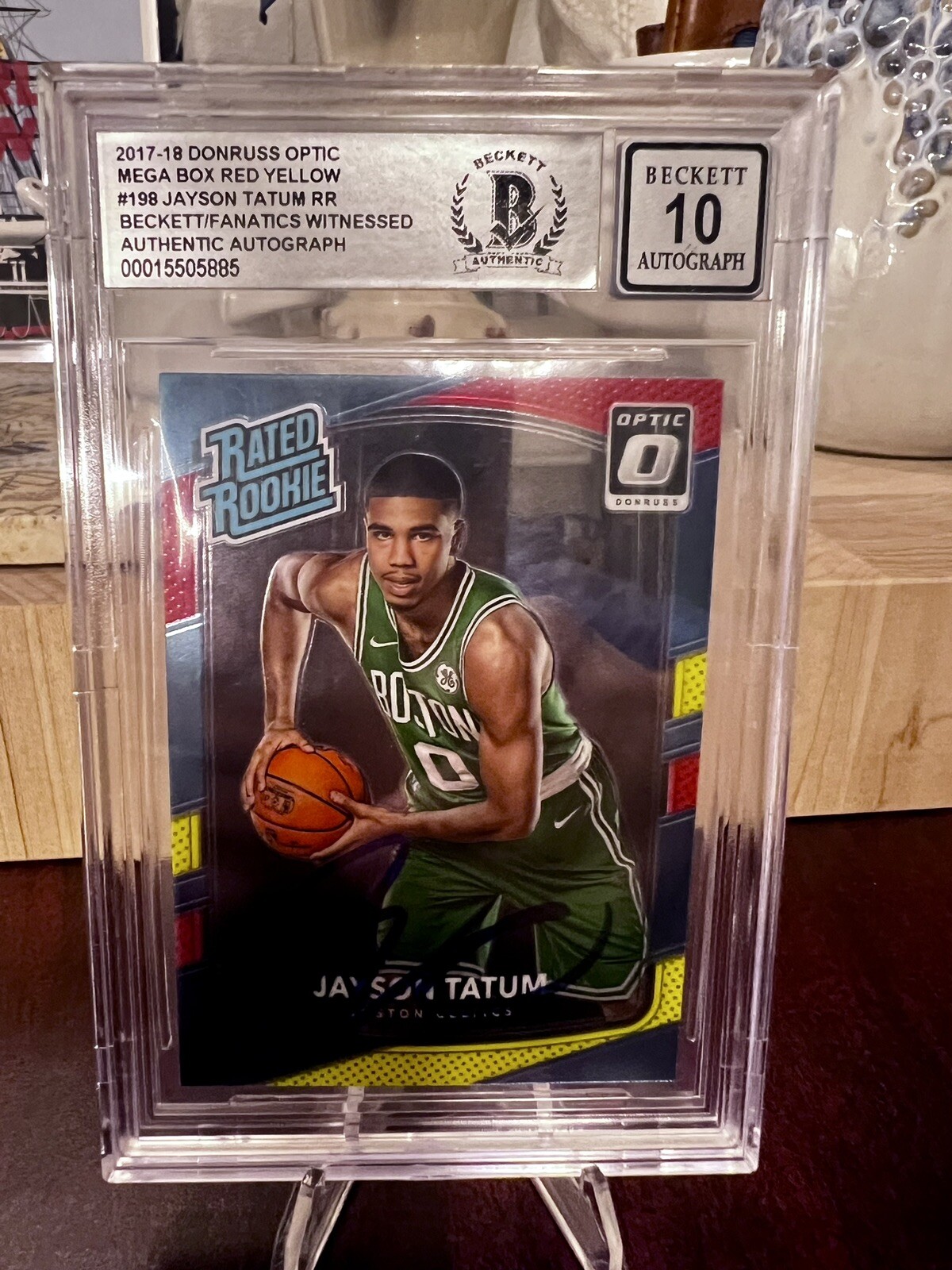2017-18 Mega Box Red Yellow #198 Jayson Tatum RC Beckett 10 Autograph ...