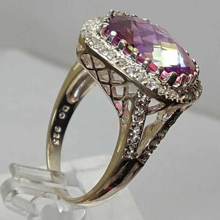 HSN-Enhanced Pink Quartz White Topaz 925 Ring SZ 8 | eBay