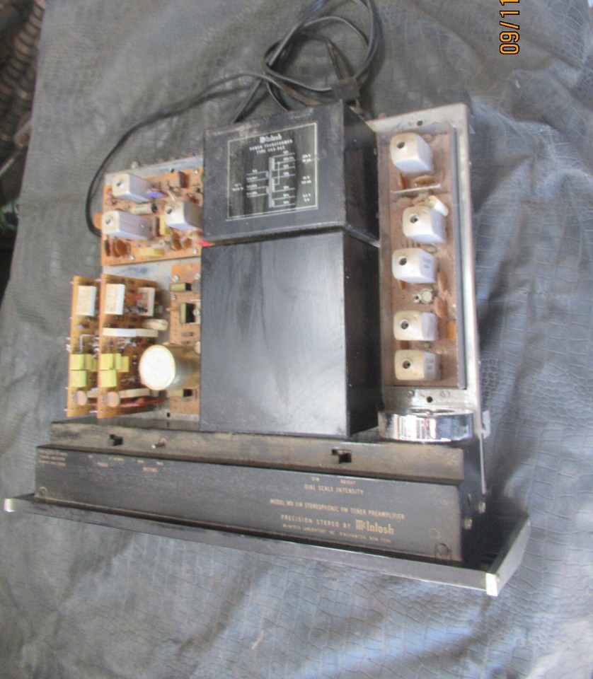 MCINTOSH MX 114 AM/FM STEREO TUNER PREAMPLIFIER UNTESTED WITH WOOD CASE ...