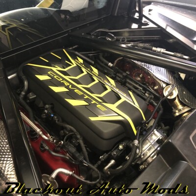 Accelerate Yellow Engine Cover Vinyl Decals For 2020-2023 C8 Chevy ...