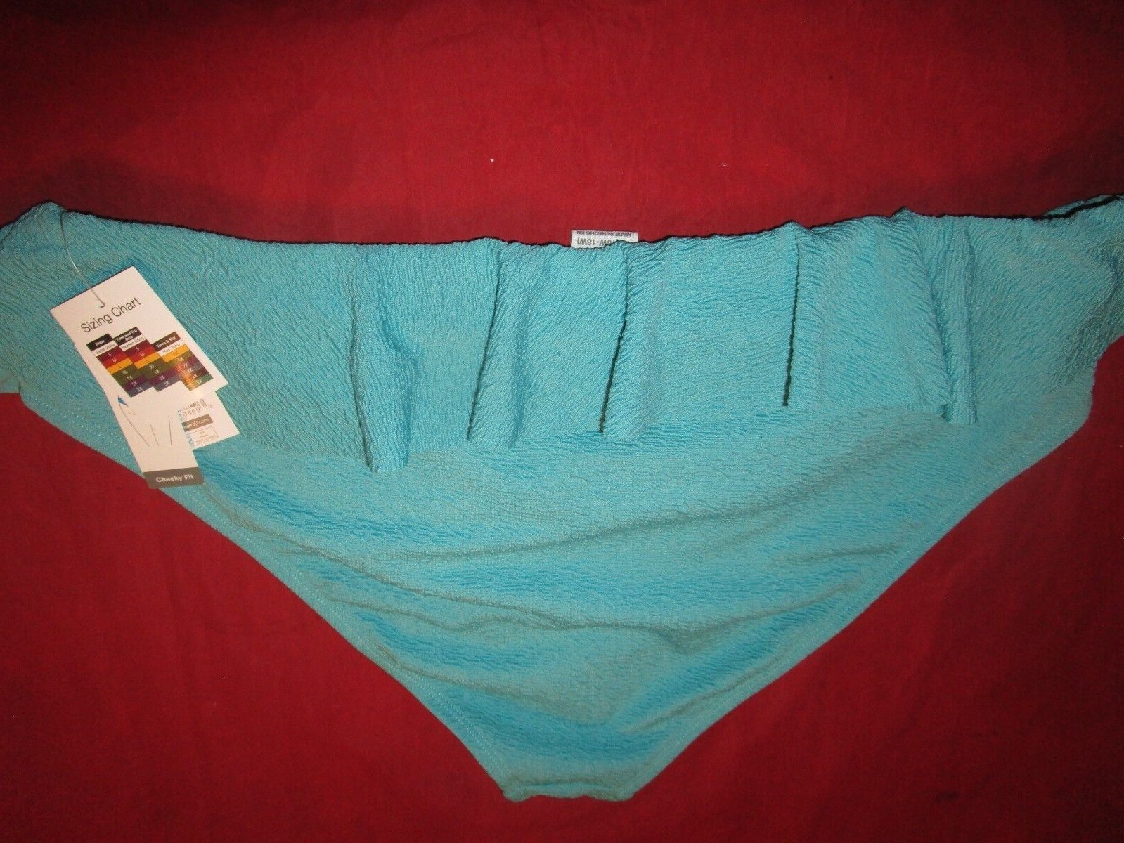 Time and Tru Cheeky Fit Swim Swimsuit Popcorn Texture High Rise Plus 1X ...