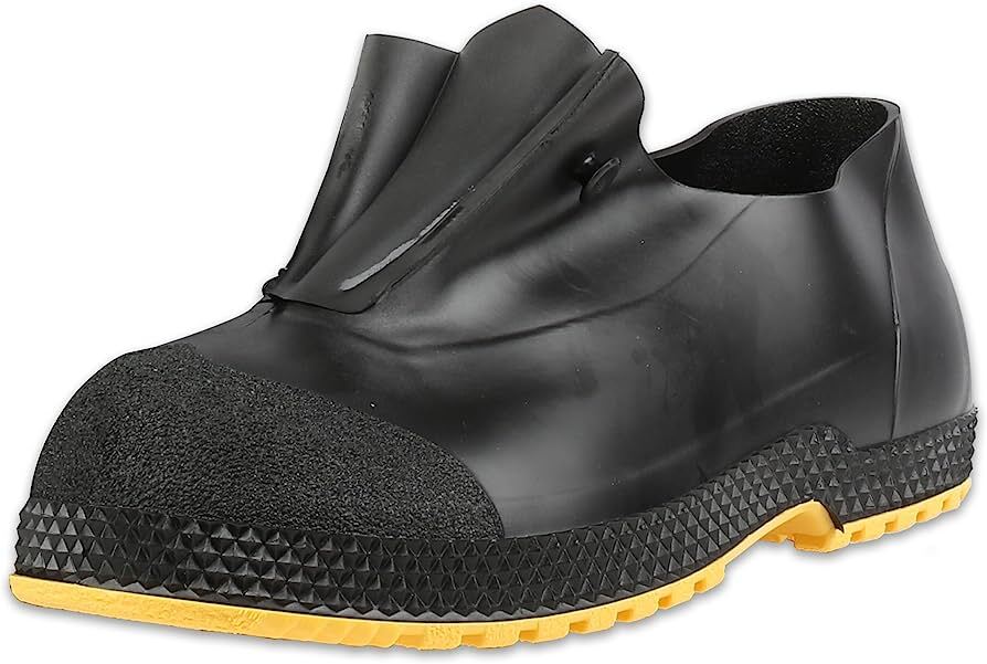 11003 Black PVC Rubber Waterproof Over Work Boots Shoes Rain Snow ...