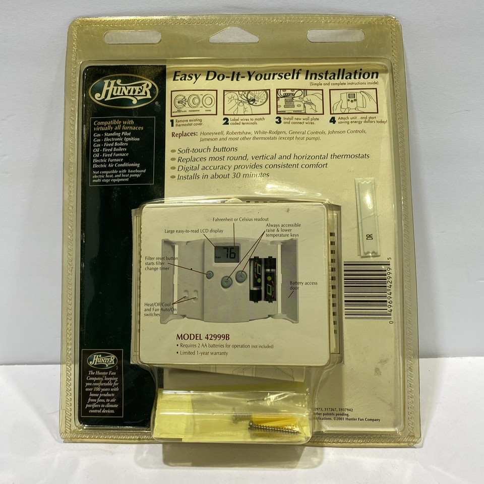 HUNTER Non-Programmable Digital Thermostat 42999B | eBay