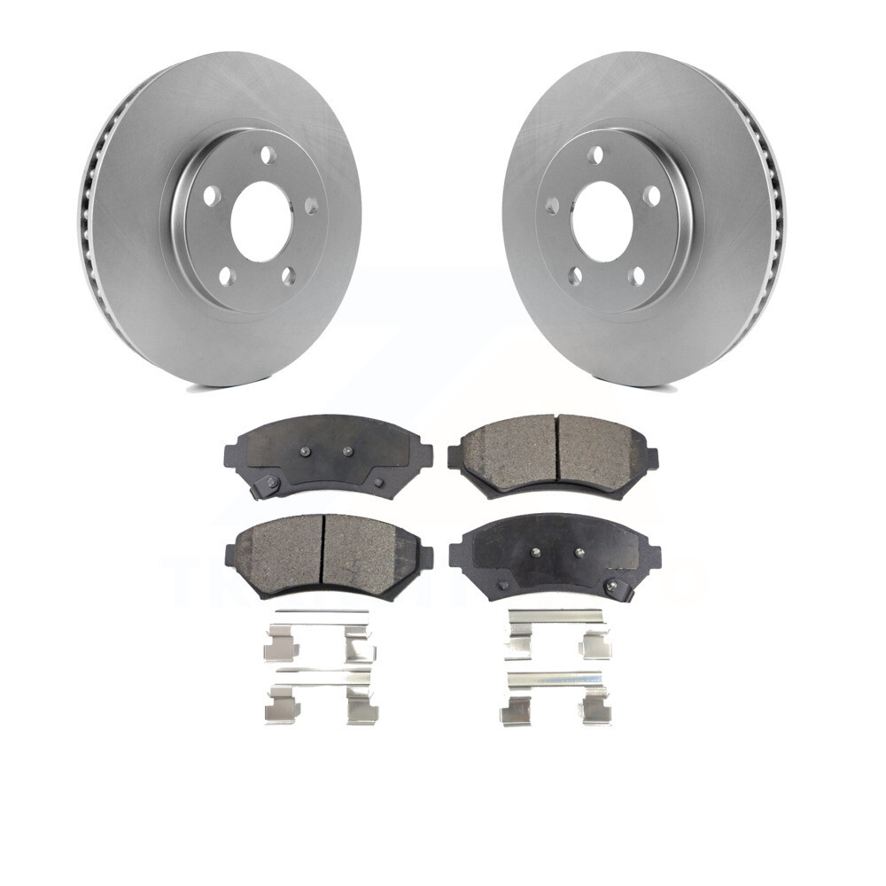 Front G-Coated Rotors & Semi Metallic Brake Pads KGF-100006 with 5 Lug ...