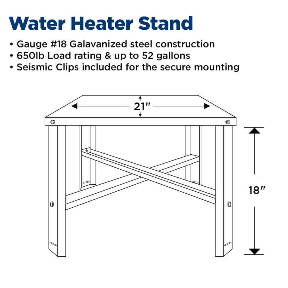 The Plumber's Choice Water Heater Stand Durable 18-Gauge Galvanized ...