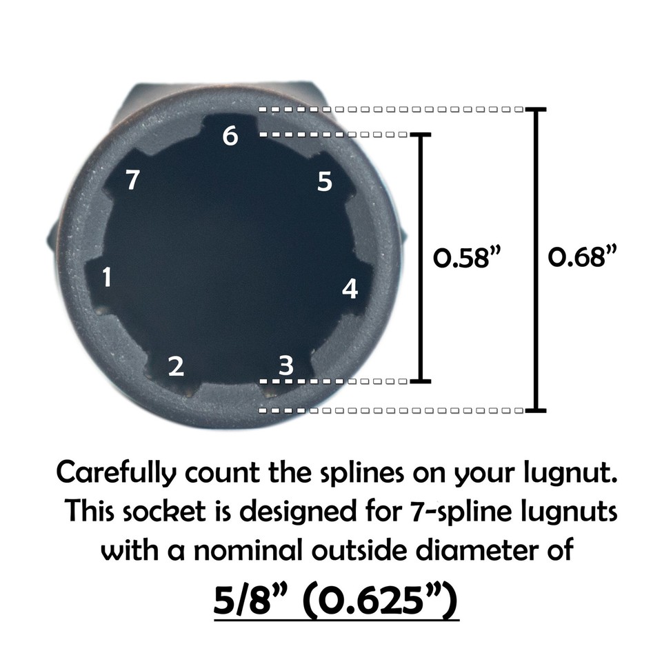 Steelman Pro 7-Spline Wheel Lug Key Socket 5/8in. 78544 | eBay