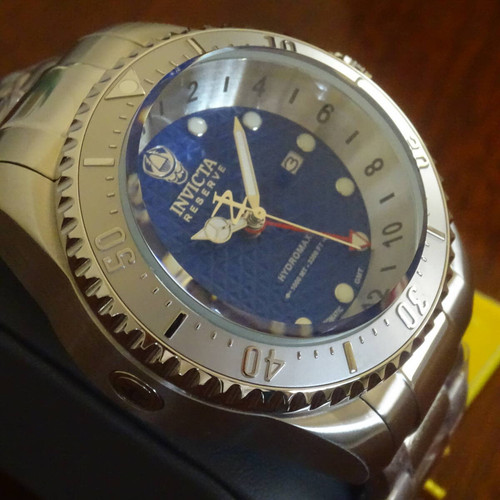 Invicta Reserve Hydromax Gmt Pro Diver 52Mm Diameter Blue Dial Sii ...