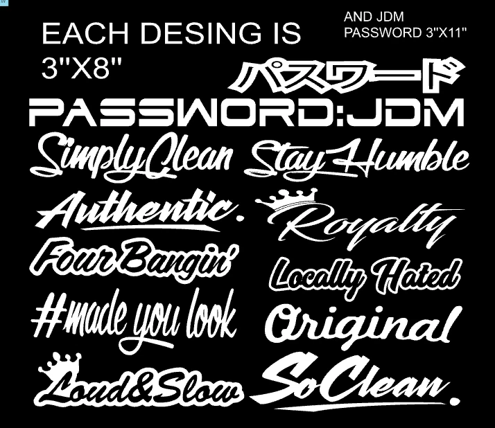 Password Jdm Decal