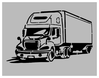 Trucker Semi Truck Stencil 11" x 8.5" Custom Stencil FAST FREE SHIPPING ...