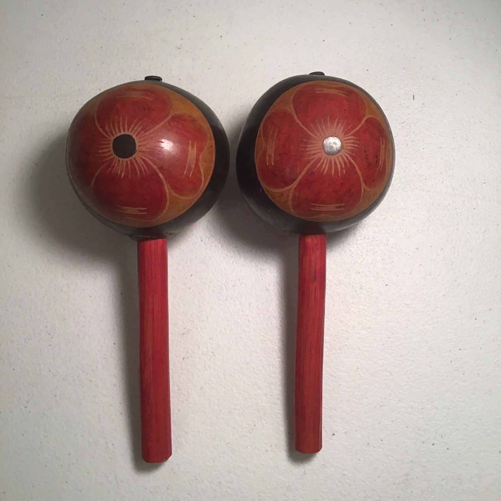 Recuerdo De Cartagena Wood Handmade Maracas Painted Art Vintage ...