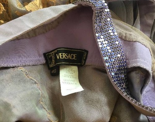 VERSACE SEXY CHAINMAIL SHEER LACE SIDES AND BACK DRESS SS/2003 SIZE IT ...