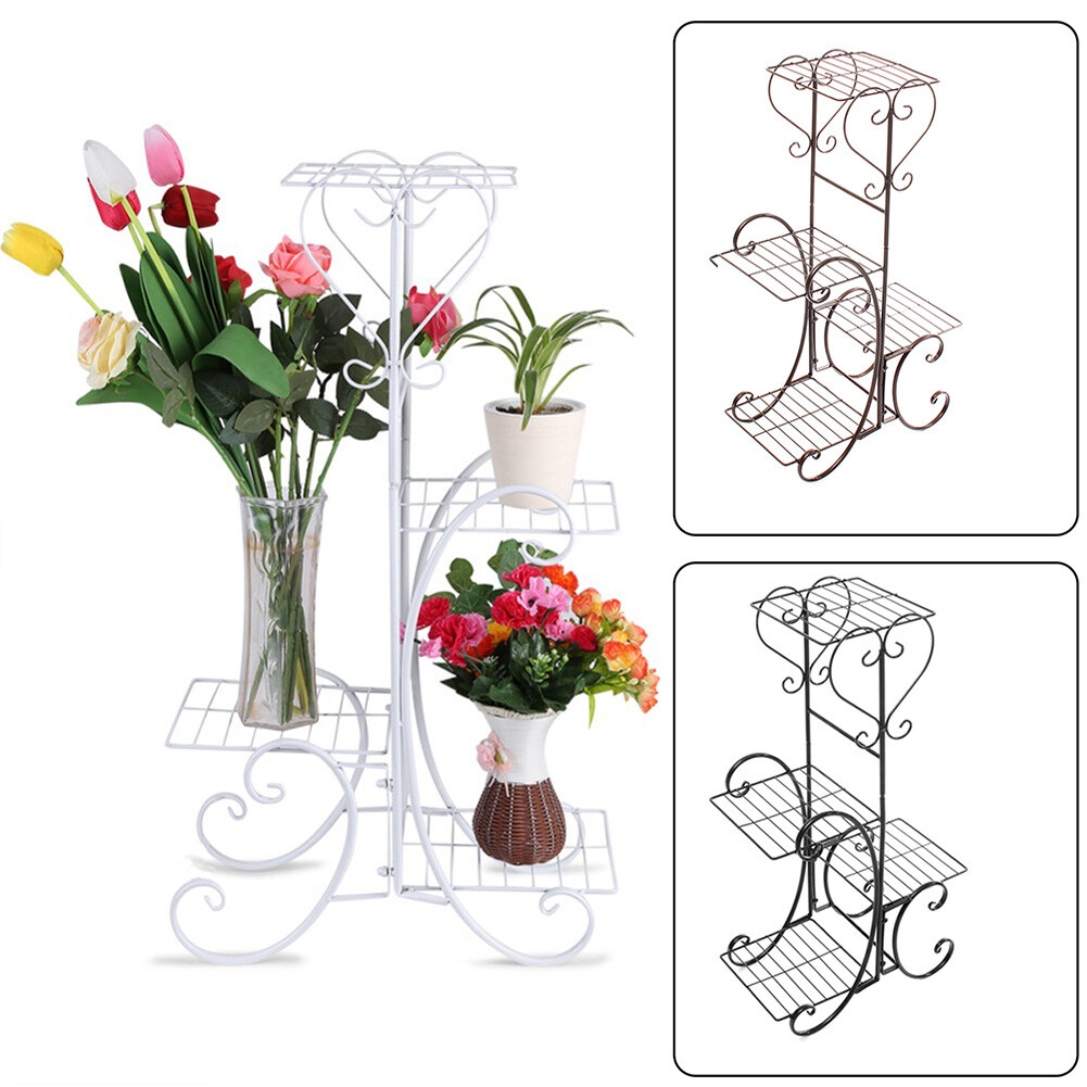 4Tier Metal Plant Stand Home Indoor Outdoor Garden Flower Pot Shelf ...