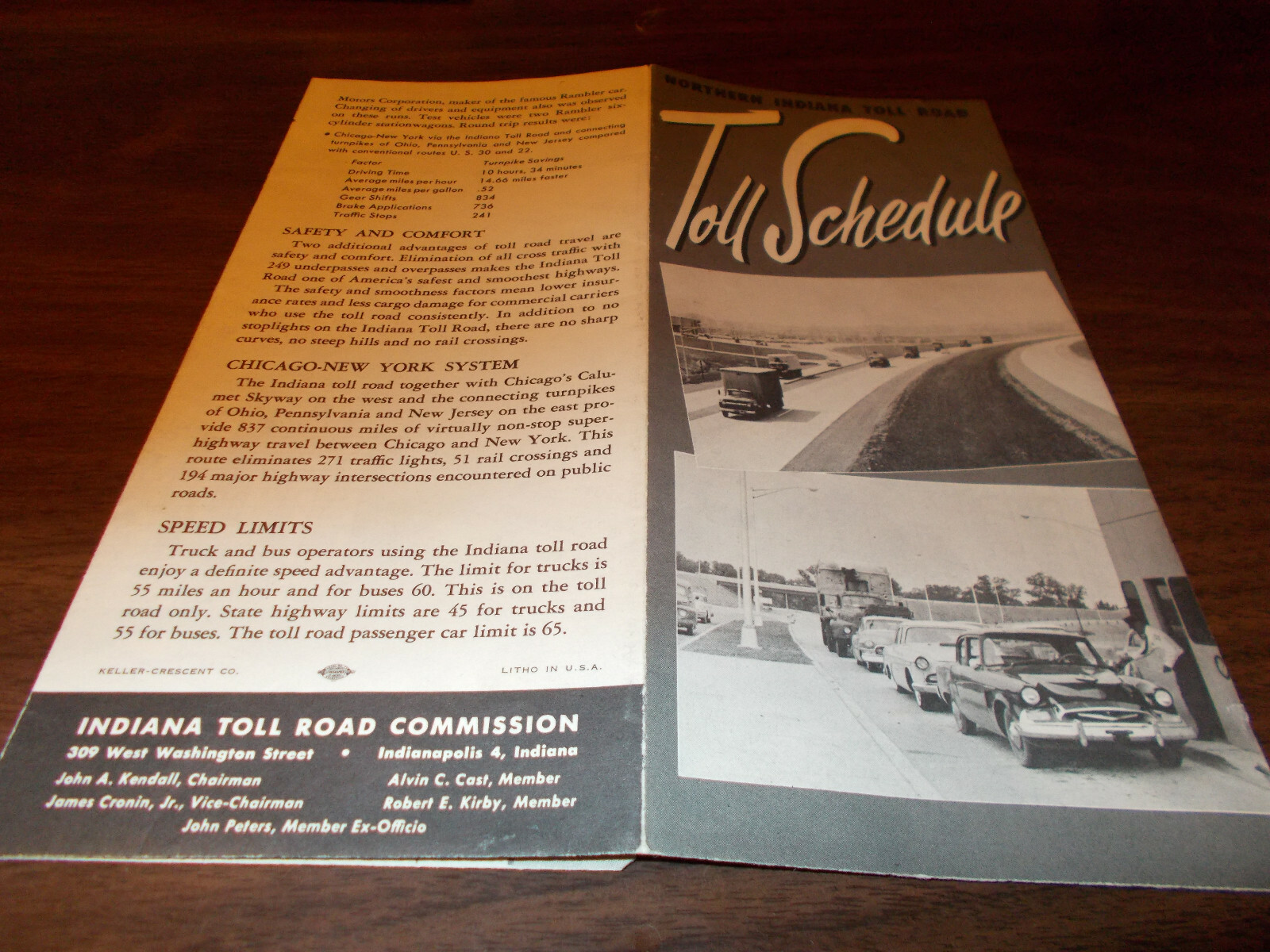 1959 Indiana Toll Road Map and Toll Schedule | eBay